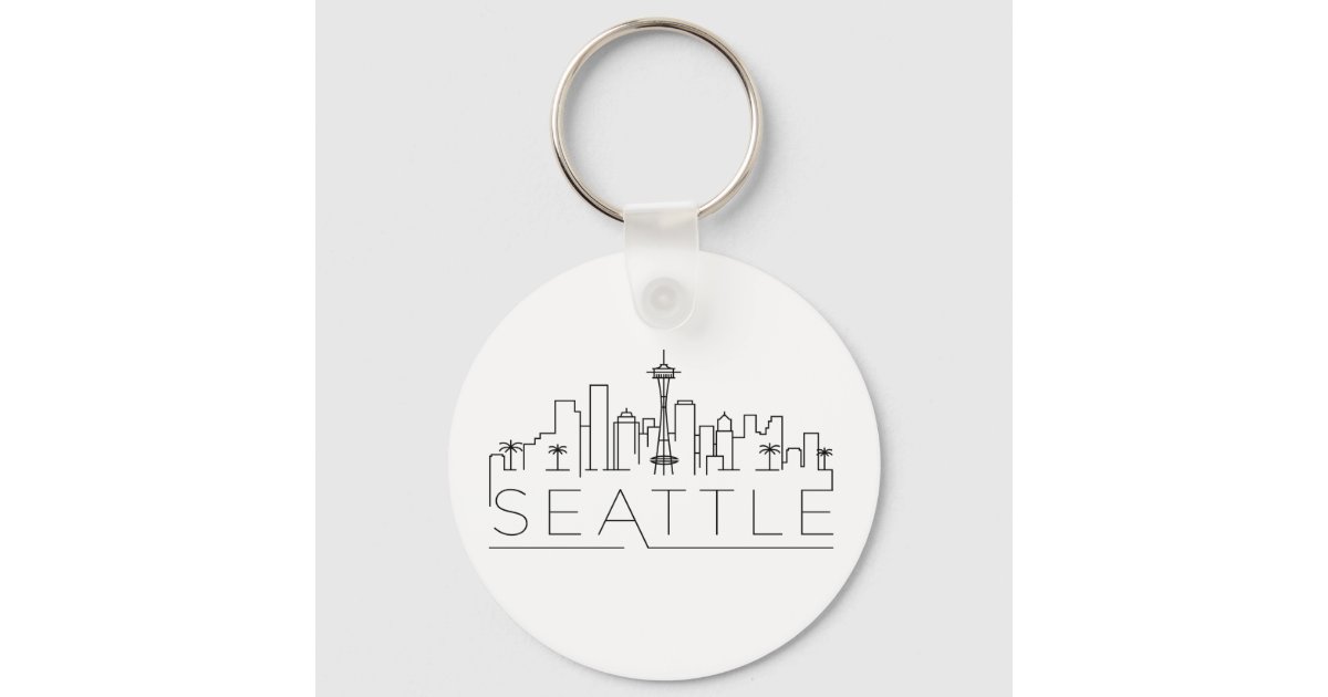 Seattle Stylized Skyline Keychain | Zazzle