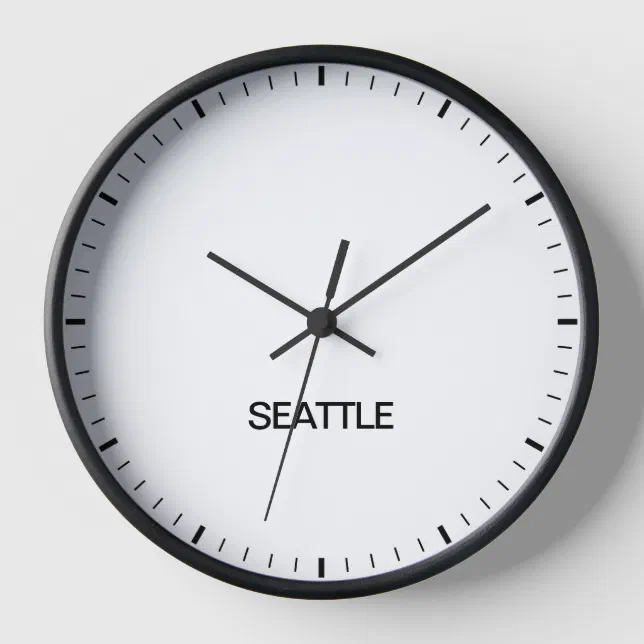 Seattle Time Zone Newsroom Style Clock | Zazzle