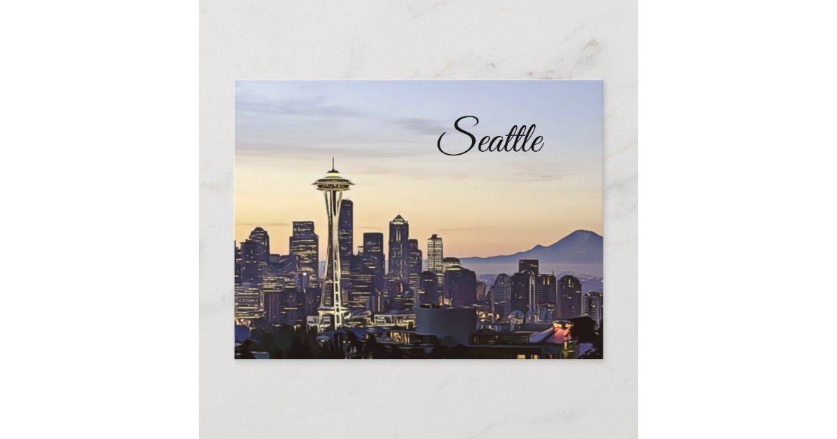 Seattle Washington City Skyline Postcard | Zazzle