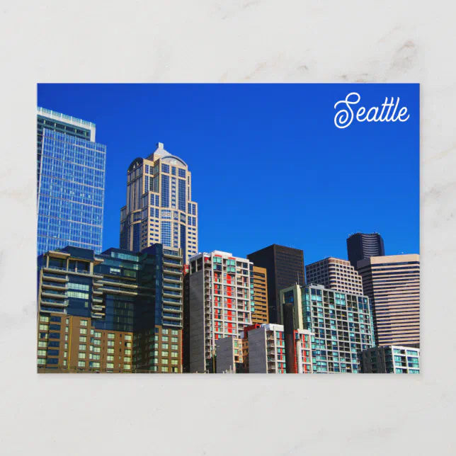 Seattle Washington City Skyline Travel Photo Postcard | Zazzle