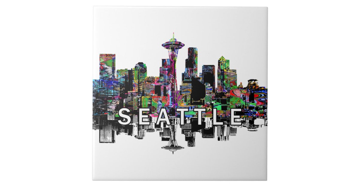 Seattle, Washington in graffiti Ceramic Tile | Zazzle
