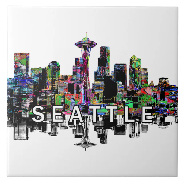 Seattle, Washington in graffiti Ceramic Tile | Zazzle
