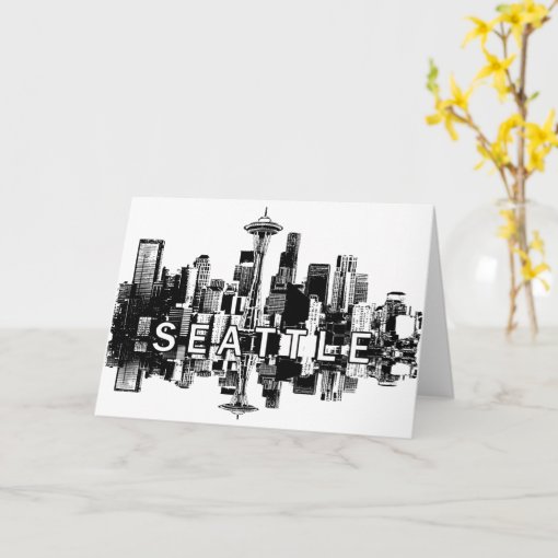 Seattle, Washington skyline Card | Zazzle