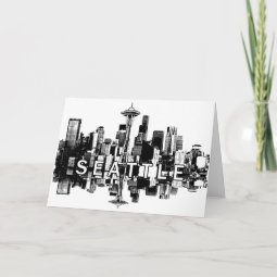 Seattle, Washington skyline Card | Zazzle