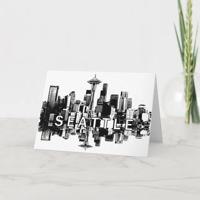 Seattle, Washington skyline Card | Zazzle