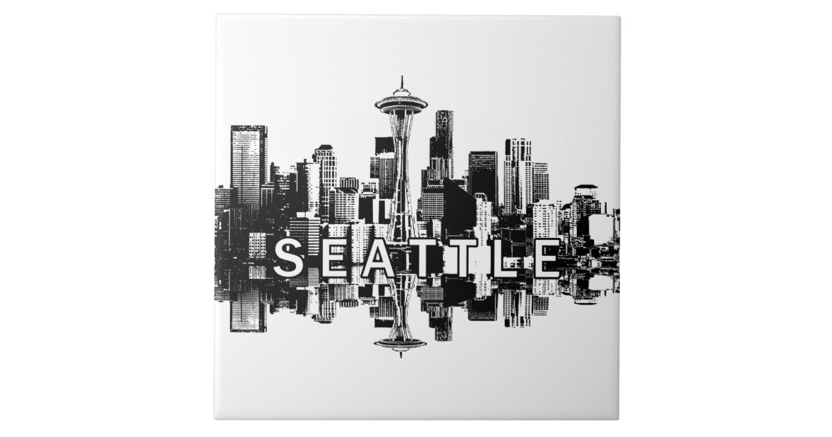 Seattle, Washington skyline Ceramic Tile | Zazzle