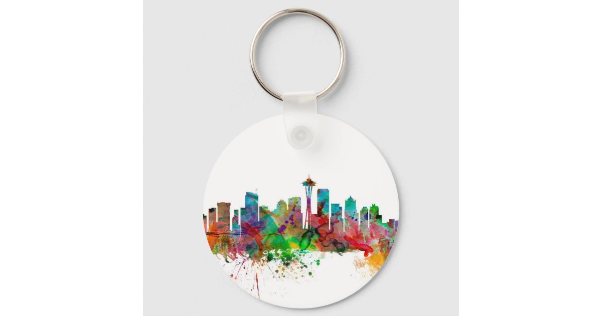 Seattle Washington Skyline Keychain | Zazzle