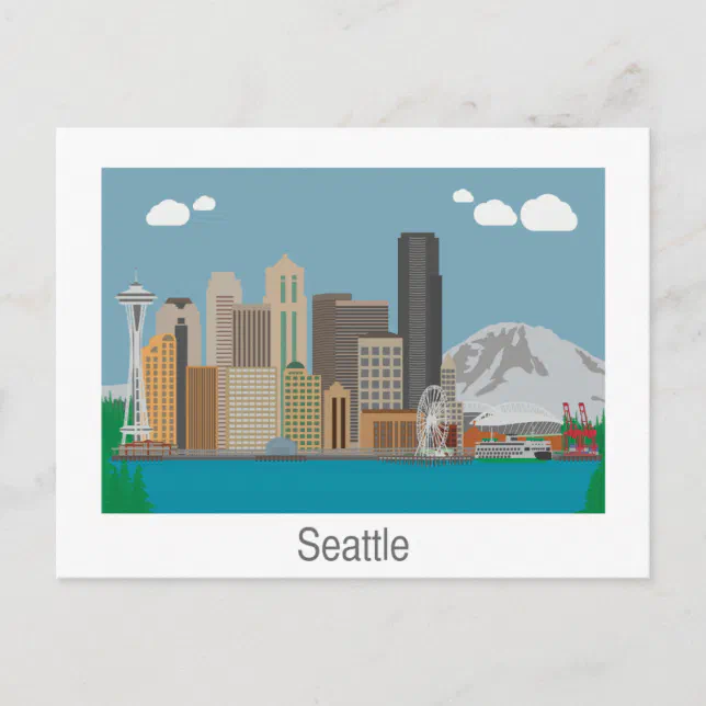 Seattle, Washington Skyline Postcard | Zazzle