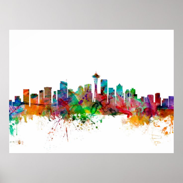 Seattle Washington Skyline Poster | Zazzle
