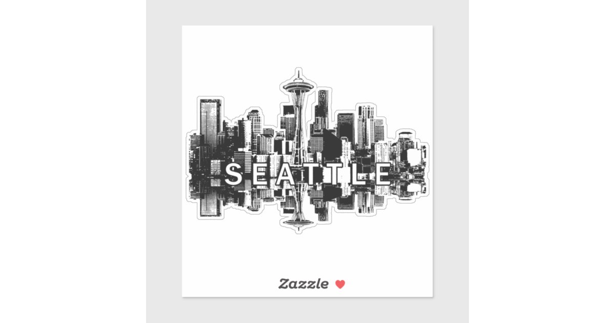 Seattle, Washington skyline Sticker | Zazzle