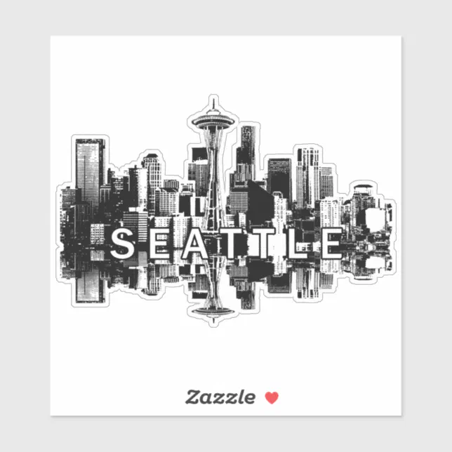 Seattle, Washington skyline Sticker | Zazzle