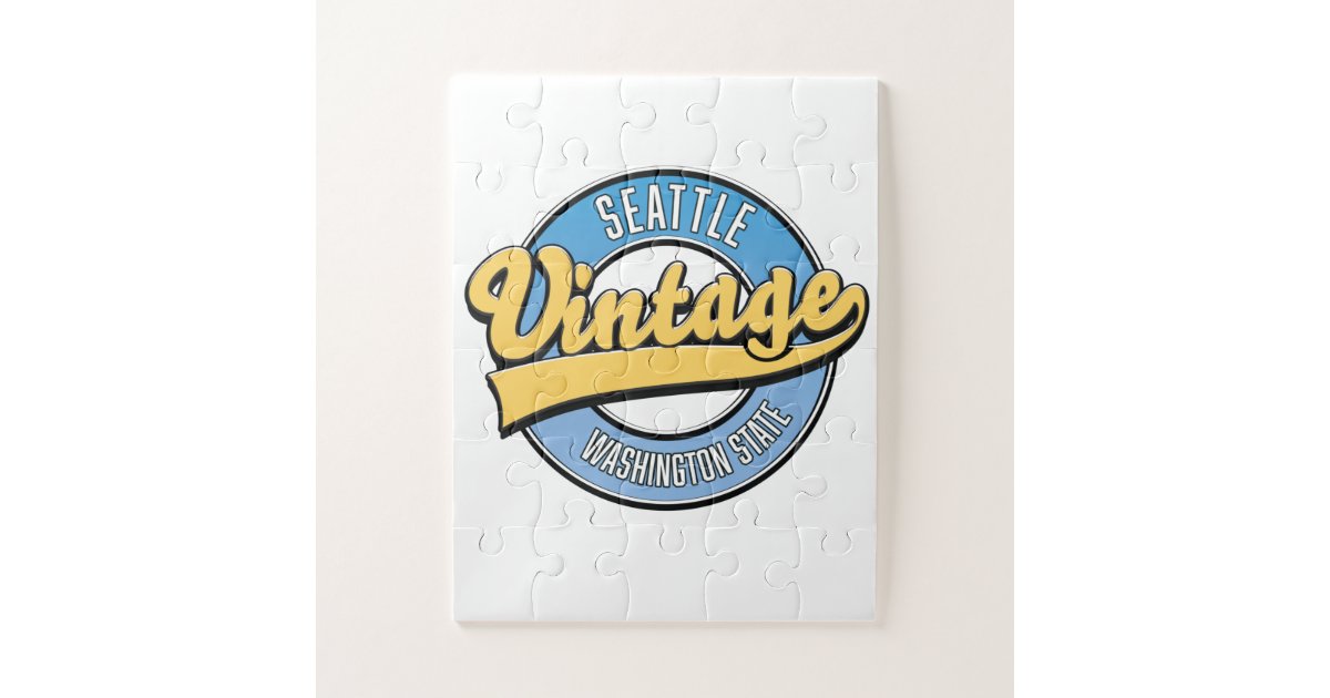 Seattle Washington State retro logo. Jigsaw Puzzle | Zazzle