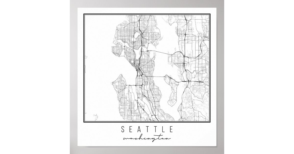Seattle Washington Street Map Poster | Zazzle