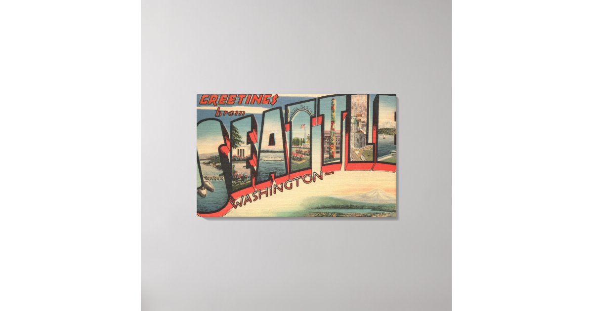 Seattle, WashingtonLarge Letter Scenes 2 Canvas Print | Zazzle