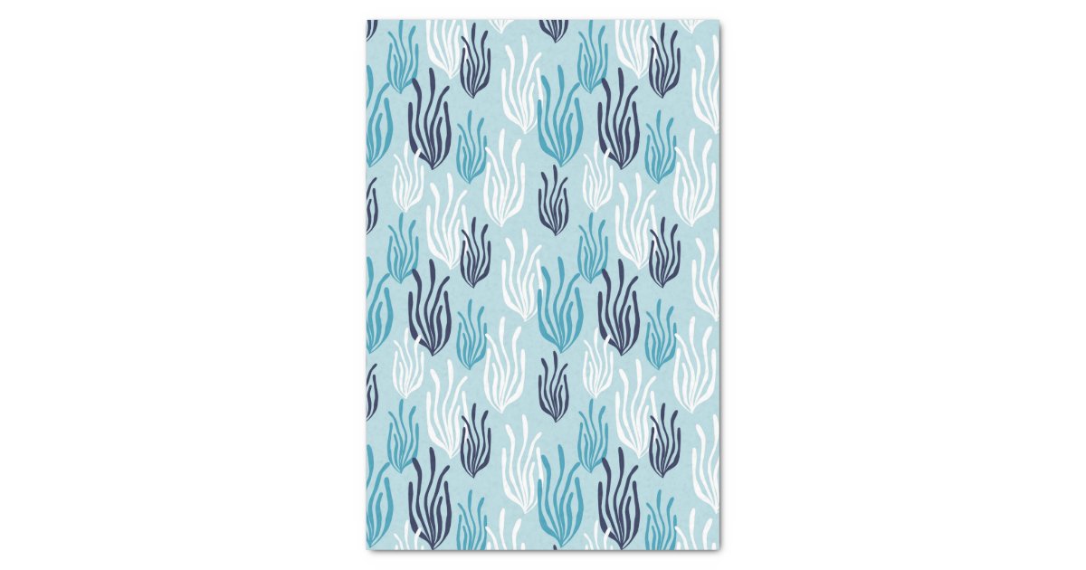 Seaweed Ocean Blue Tissue Paper | Zazzle