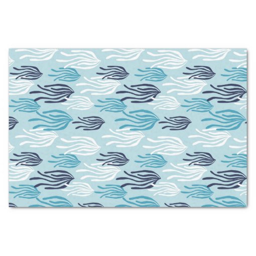 Seaweed Ocean Blue Tissue Paper | Zazzle