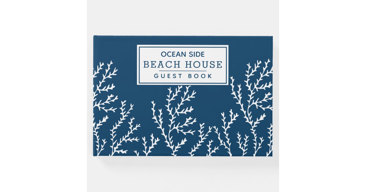 Seaweed Pattern - Beach House Vacation Rental Guest Book | Zazzle