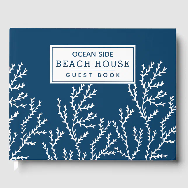 Seaweed Pattern - Beach House Vacation Rental Guest Book | Zazzle