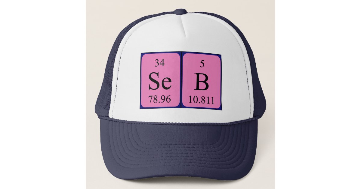 Seb periodic table name hat | Zazzle