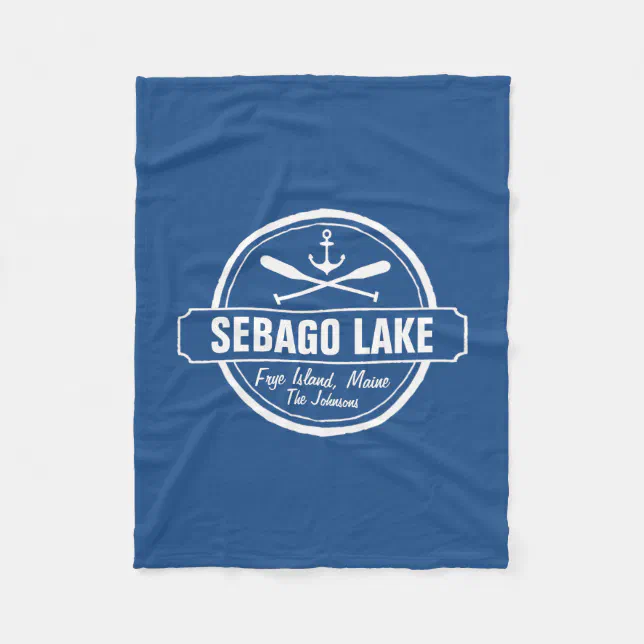 SEBAGO LAKE MAINE PERSONALIZED TOWN AND NAME FLEECE BLANKET | Zazzle