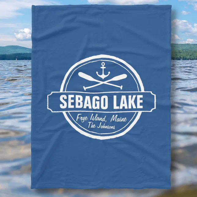 SEBAGO LAKE MAINE PERSONALIZED TOWN AND NAME FLEECE BLANKET | Zazzle