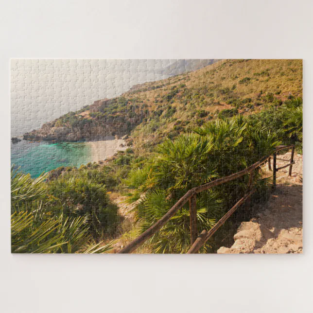 Secluded beach in Lo Zingaro, Sicily Jigsaw Puzzle | Zazzle