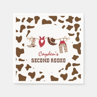 Seco d Rodeo Western Cowboy 2nd Birthday Napkins | Zazzle