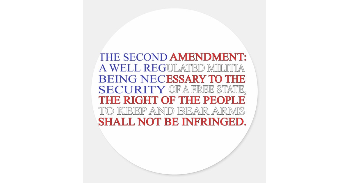 Second Amendment Flag Classic Round Sticker | Zazzle