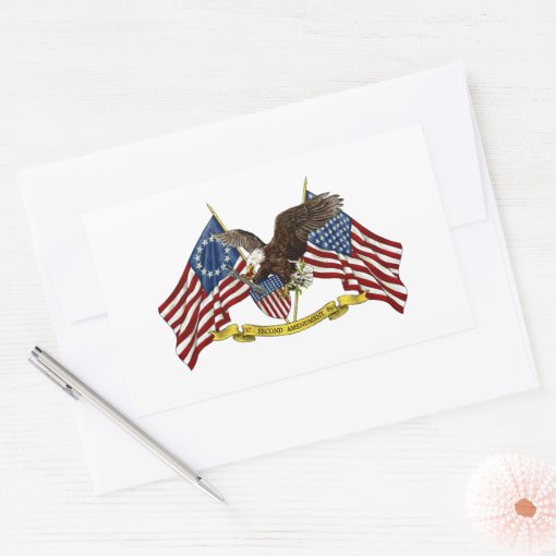 Second Amendment Liberty Eagle Rectangular Sticker | Zazzle