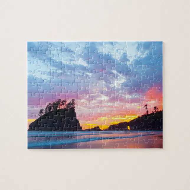 Second Beach at sunset, Washington Jigsaw Puzzle | Zazzle