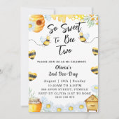 Second Bee Day So Sweet To Bee Two Bee Invitation | Zazzle