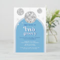 Second Birthday Blue Navy Retro Disco arch Invitation | Zazzle