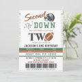 Second Down Football 2nd Birthday Invitation | Zazzle