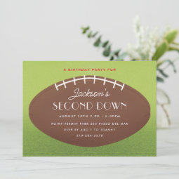 Second Down Football Birthday Party Invitation | Zazzle