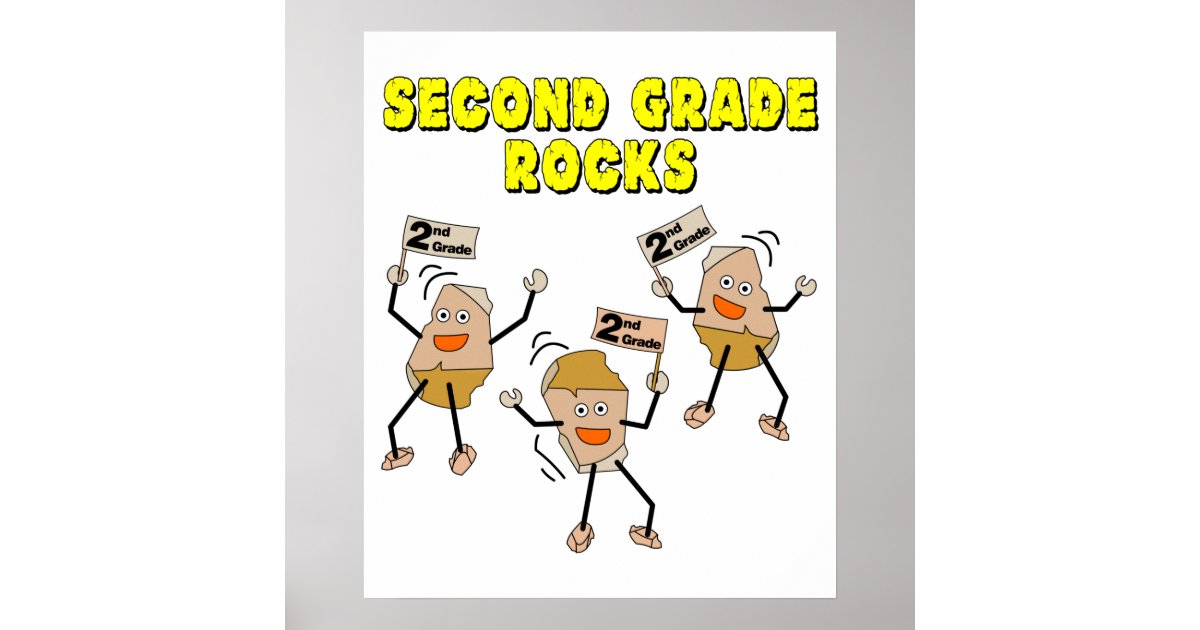 Second Grade Rocks Poster | Zazzle
