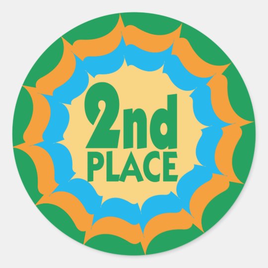 Second Place Ribbon Winner Classic Round Sticker | Zazzle.com