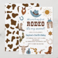 Second Rodeo Western Cowboy 2nd Birthday Invitatio Invitation | Zazzle