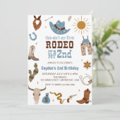 Second Rodeo Western Cowboy 2nd Birthday Invitation | Zazzle