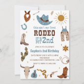 Second Rodeo Western Cowboy 2nd Birthday Invitation | Zazzle