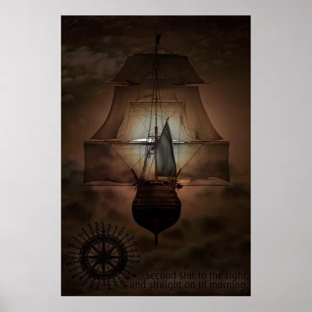 second star to the right poster | Zazzle