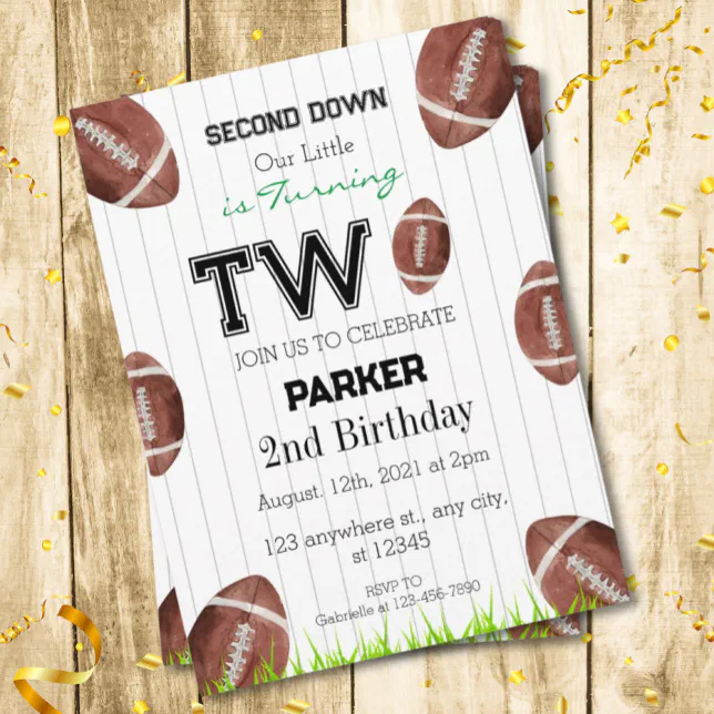 Second Year Down Football Invitation | Zazzle
