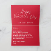 SECRET ADMIRER RED WHTE MODERN CUSTOM VALENTINES CARD | Zazzle