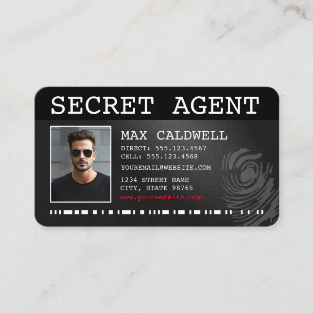 SECRET AGENT BUSINESS CARD | Zazzle