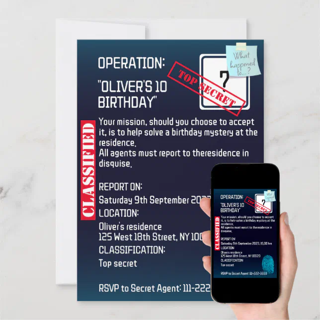 Secret agent Detective Spy Mystery Party Invitation | Zazzle Secret agent Detective Spy Mystery Party Invitation | Zazzle