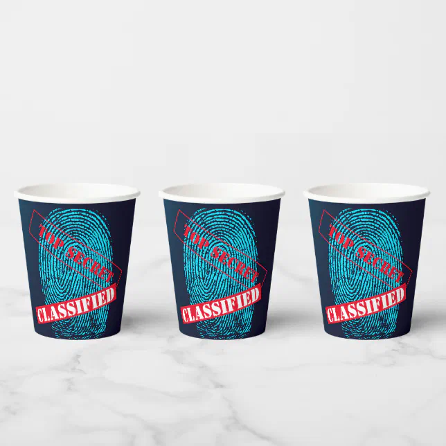 Secret agent Detective Spy Mystery Party Paper Cups | Zazzle