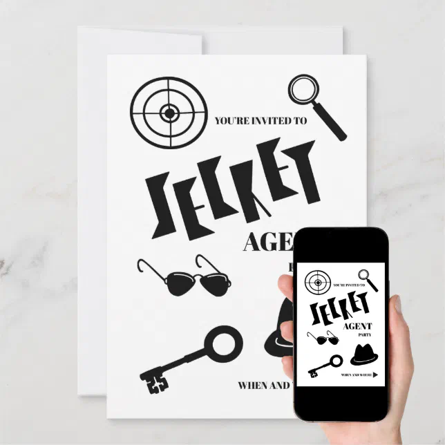 Secret Agent Party Invitation | Zazzle