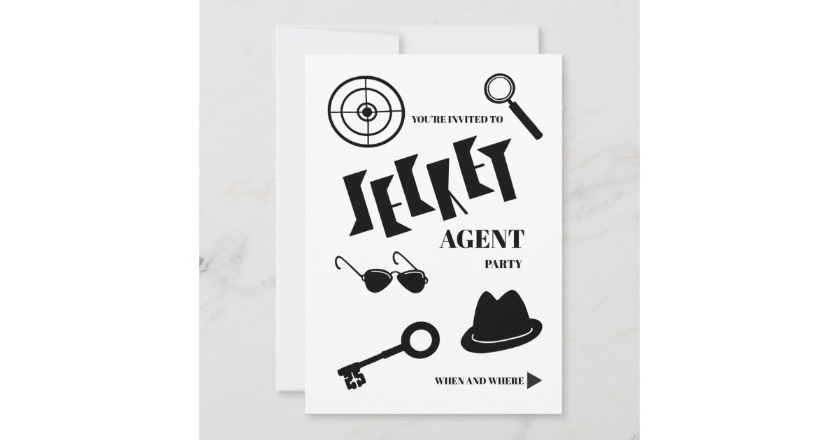 Secret Agent Party Invitation | Zazzle