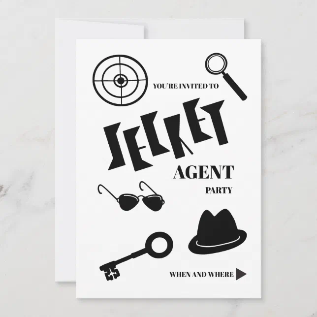 Secret Agent Party Invitation | Zazzle