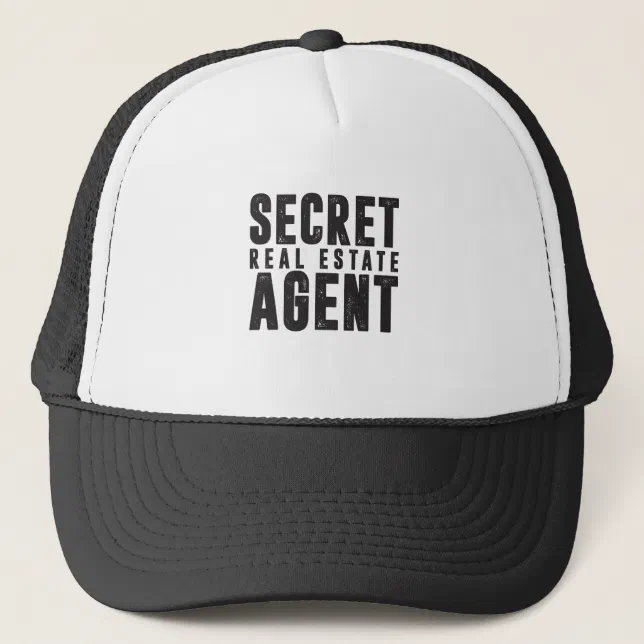 Secret Agent Real Estate Slogan Trucker Hat | Zazzle