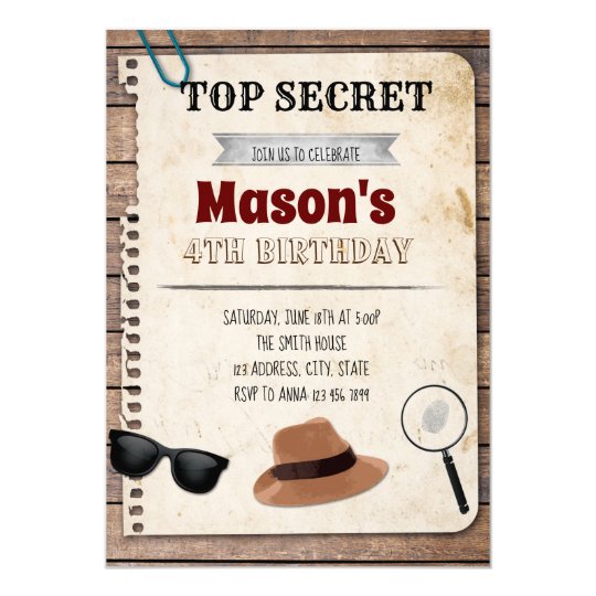 Secret Agent Spy Detective invitation | Zazzle.com